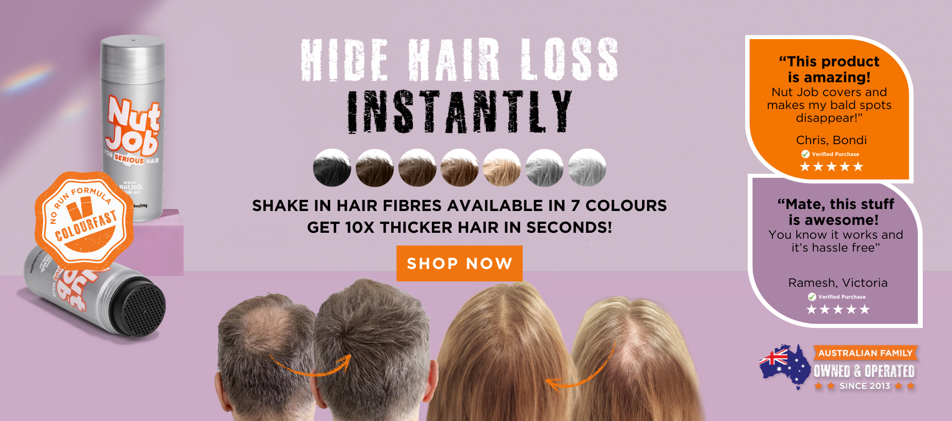 Natural Hair Thickening Fibres | Nut Job Australia – Nut Job Hair ...